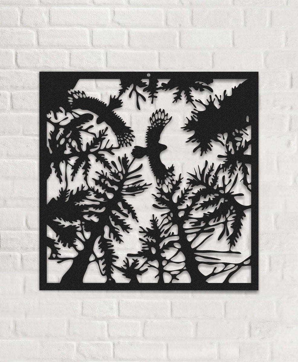 Forest Metal Wall Art -Trees Metal Wall Panel Contemporary Wall Decor ...